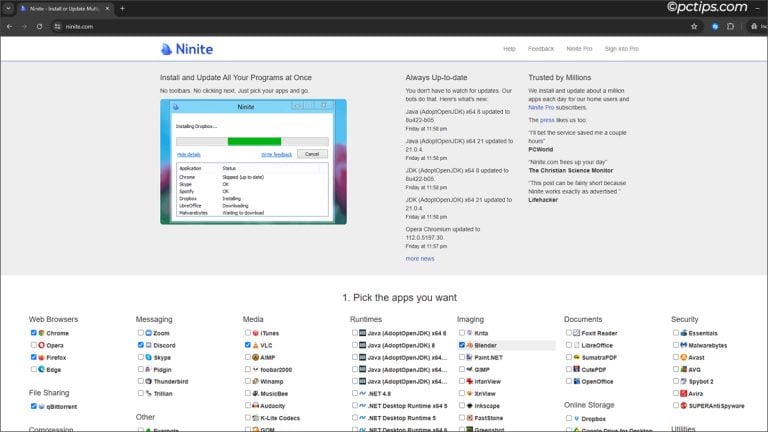 Install and Update All Your Programs at Once with Ninite